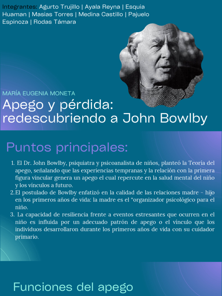 Téoria Del Apego - J. Bowlby | PDF | Teoría de apego | Ciencia cognitiva