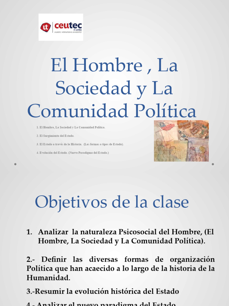 El Hombre, La Sociedad y La Comunidad | PDF | Estado (política) | Sociedad