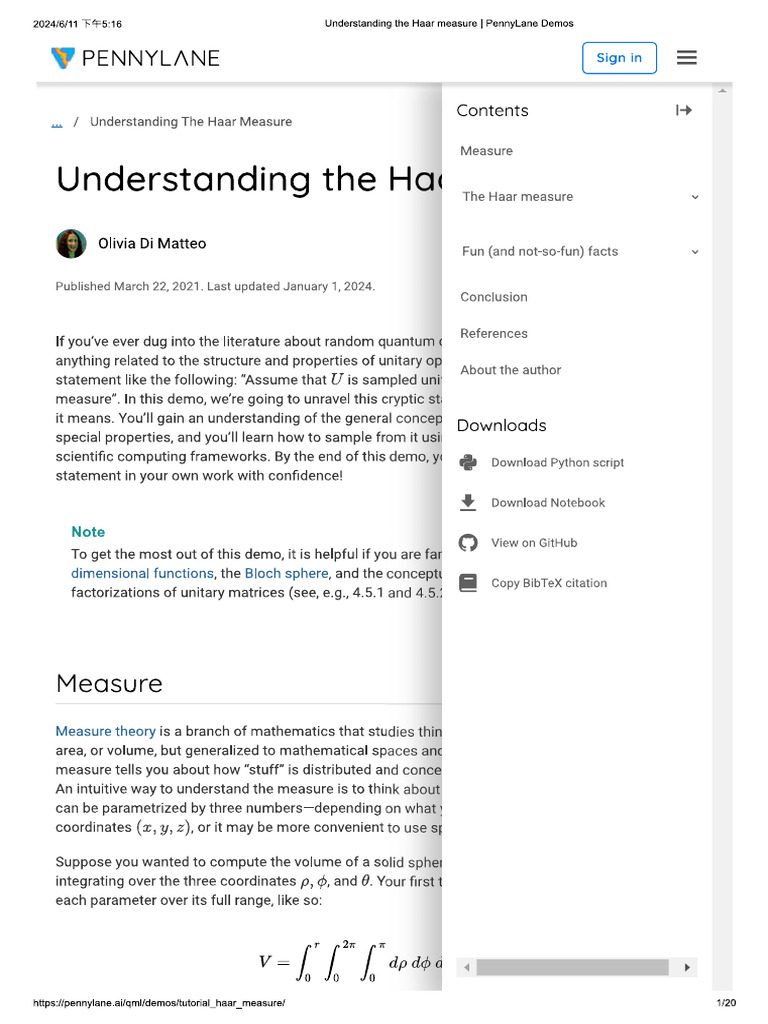 Understanding The Haar Measure | PDF