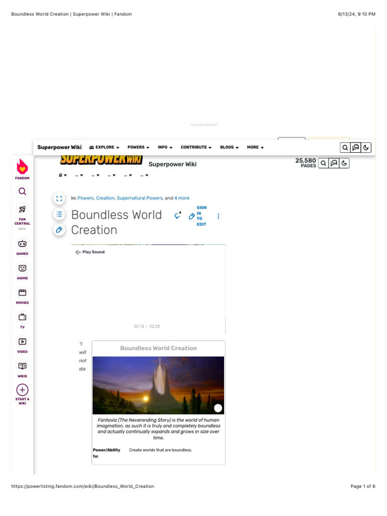 Boundless World Creation - Superpower Wiki - Fandom | PDF | Fandom ...