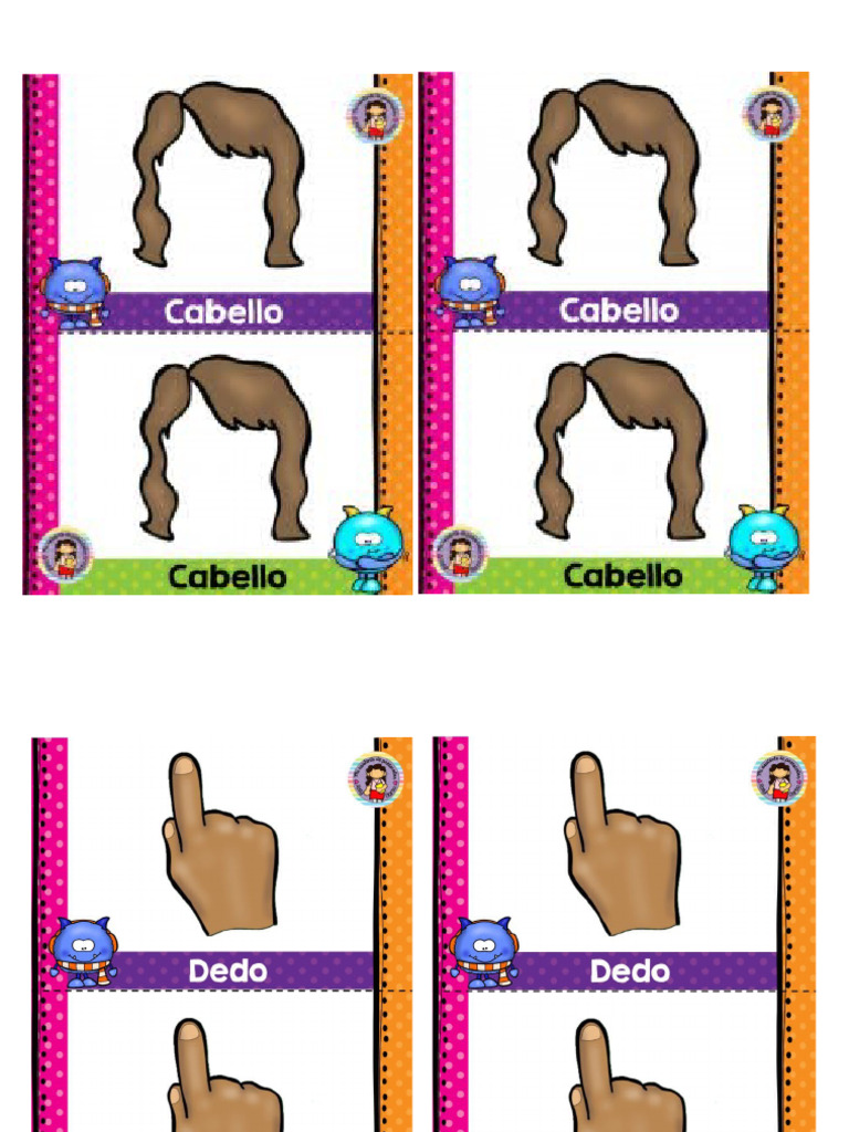 Memorice Partes Del Cuerpo Pdf