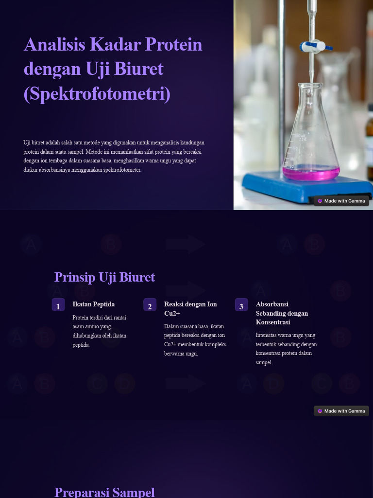 Analisis Kadar Protein Dengan Uji Biuret Spektrofotometri | PDF