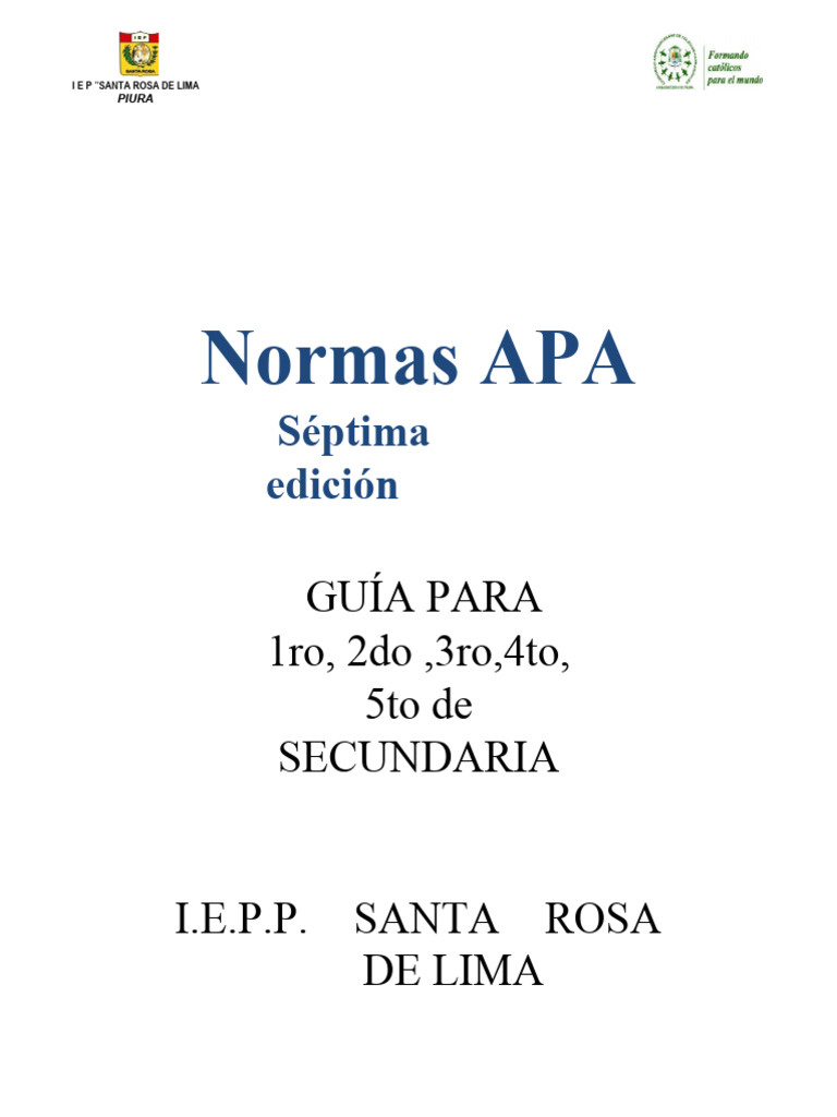 Guía de Normas Apa 7ma Edición Secundaria | Descargar gratis PDF ...
