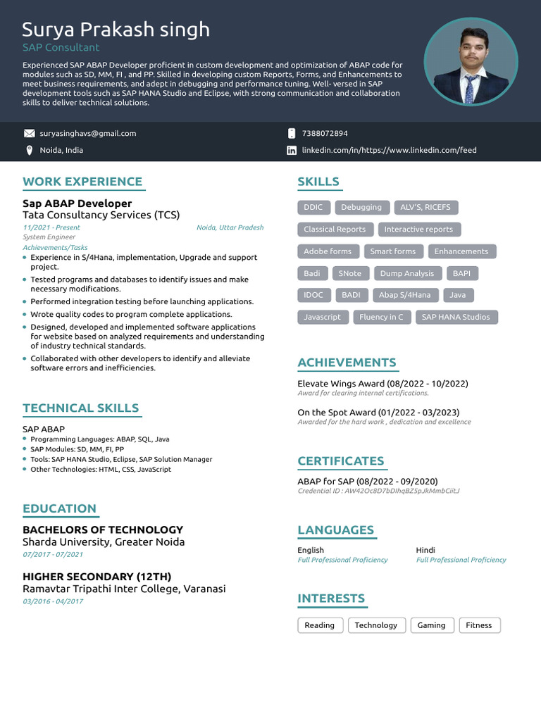 Surya Prakash Singh: Work Experience Skills | PDF | Eclipse (Software ...