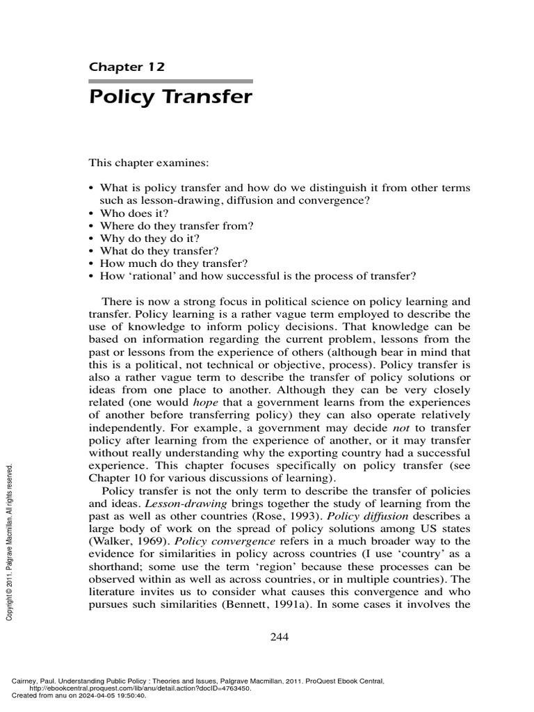 Policy Transfer | PDF | Policy | Experience