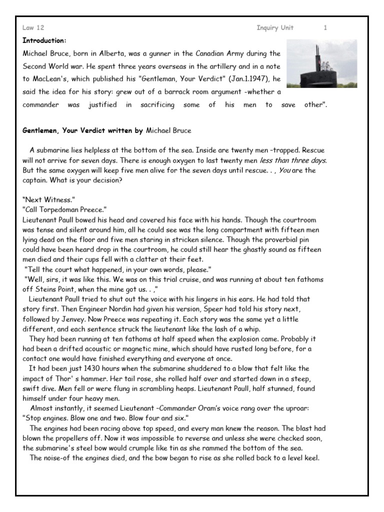 Ethical Dilemma in Submarine Rescue | PDF