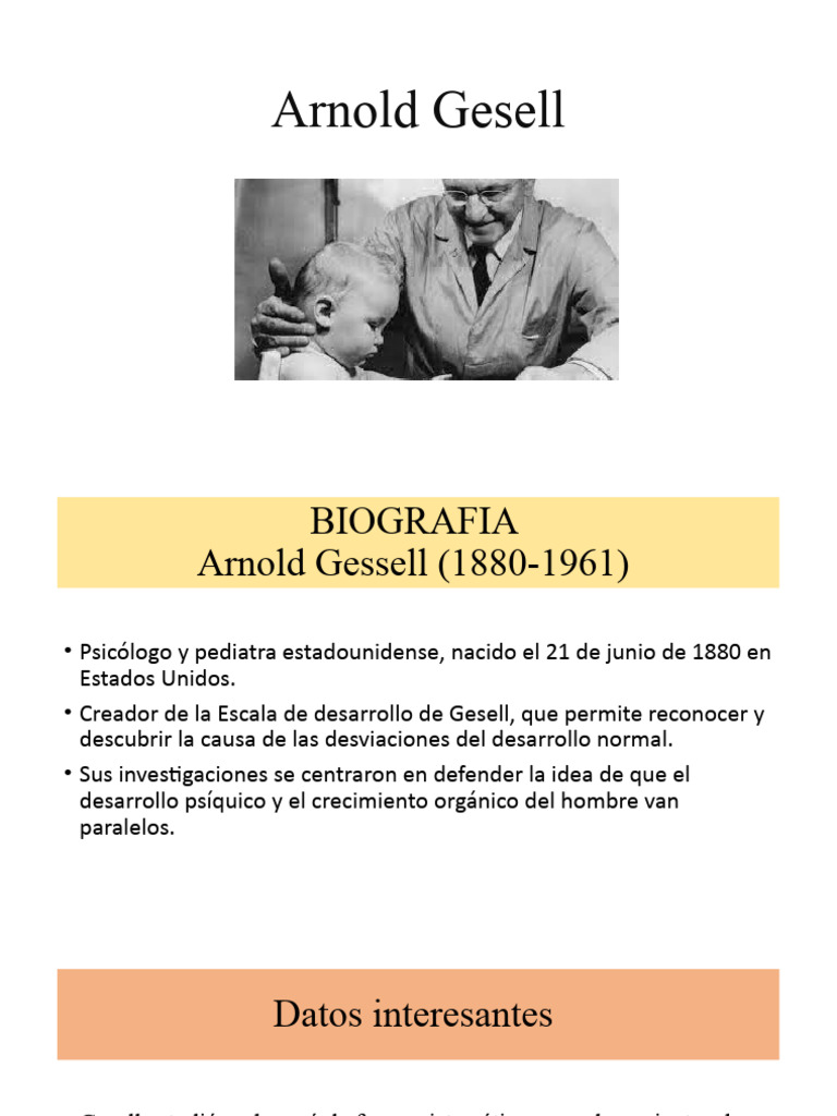 Arnold Gesell | Descargar gratis PDF | Aprendizaje | Ciencia cognitiva