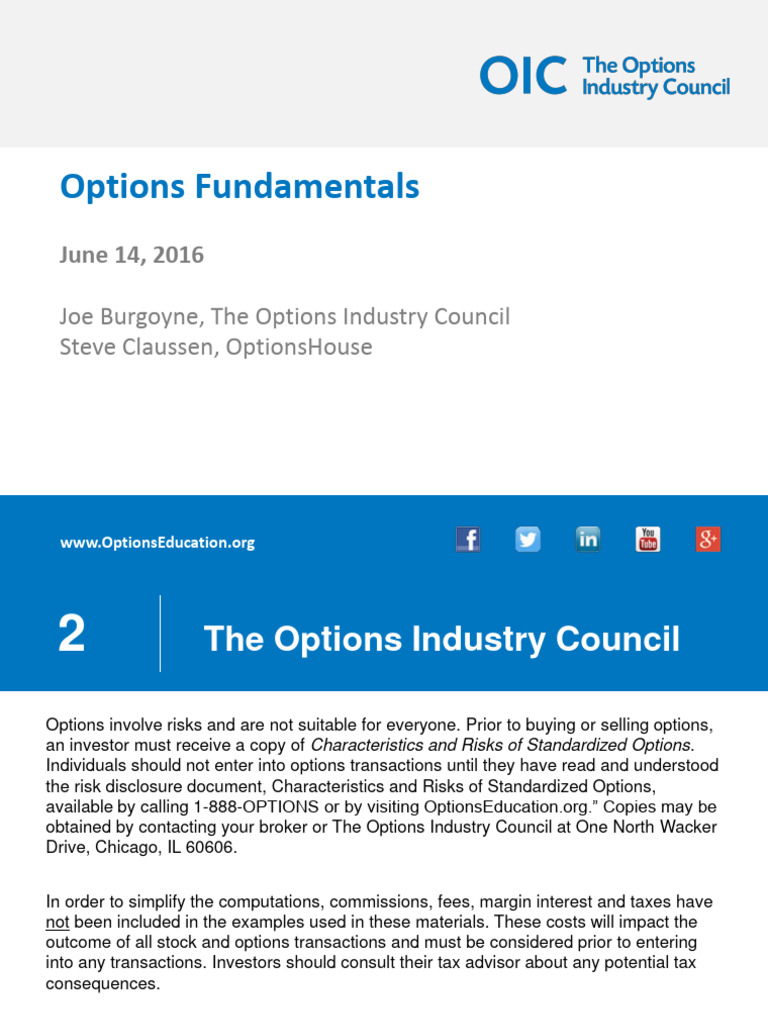 Option Fundamentals (Webinar) | PDF | Option (Finance) | Greeks (Finance)