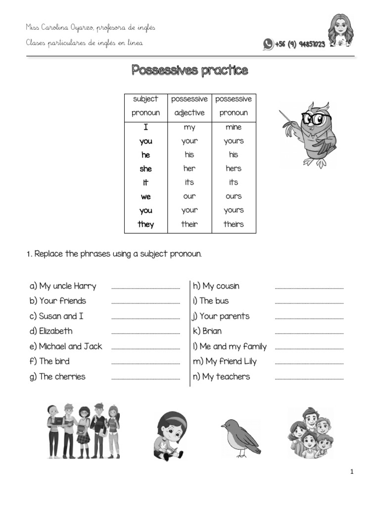 004 Possessives Practice | PDF | Language Mechanics | Linguistic Typology