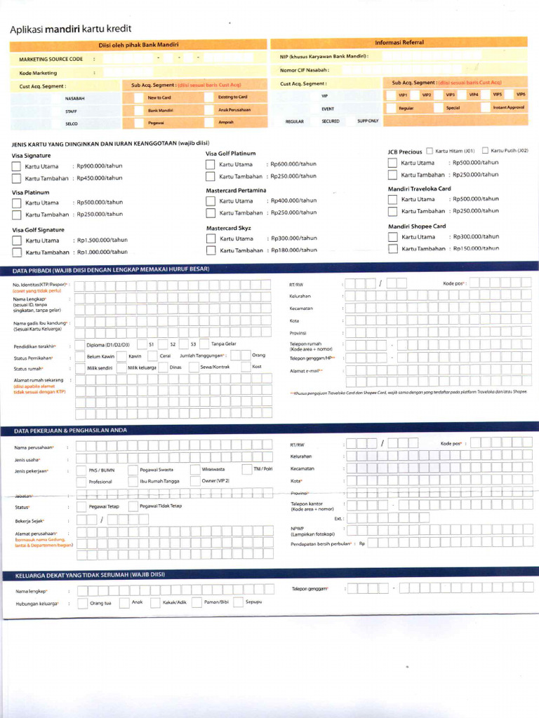 Form Apl Creditcard New | PDF
