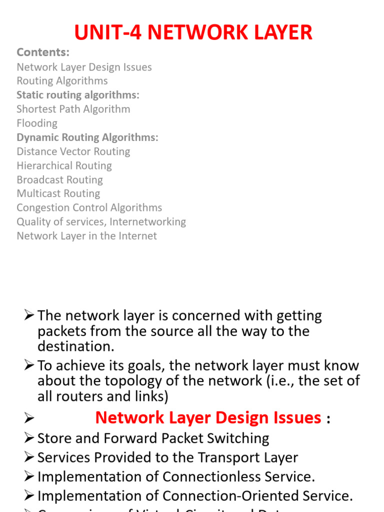 CN Unit-4 | PDF | Routing | Network Congestion