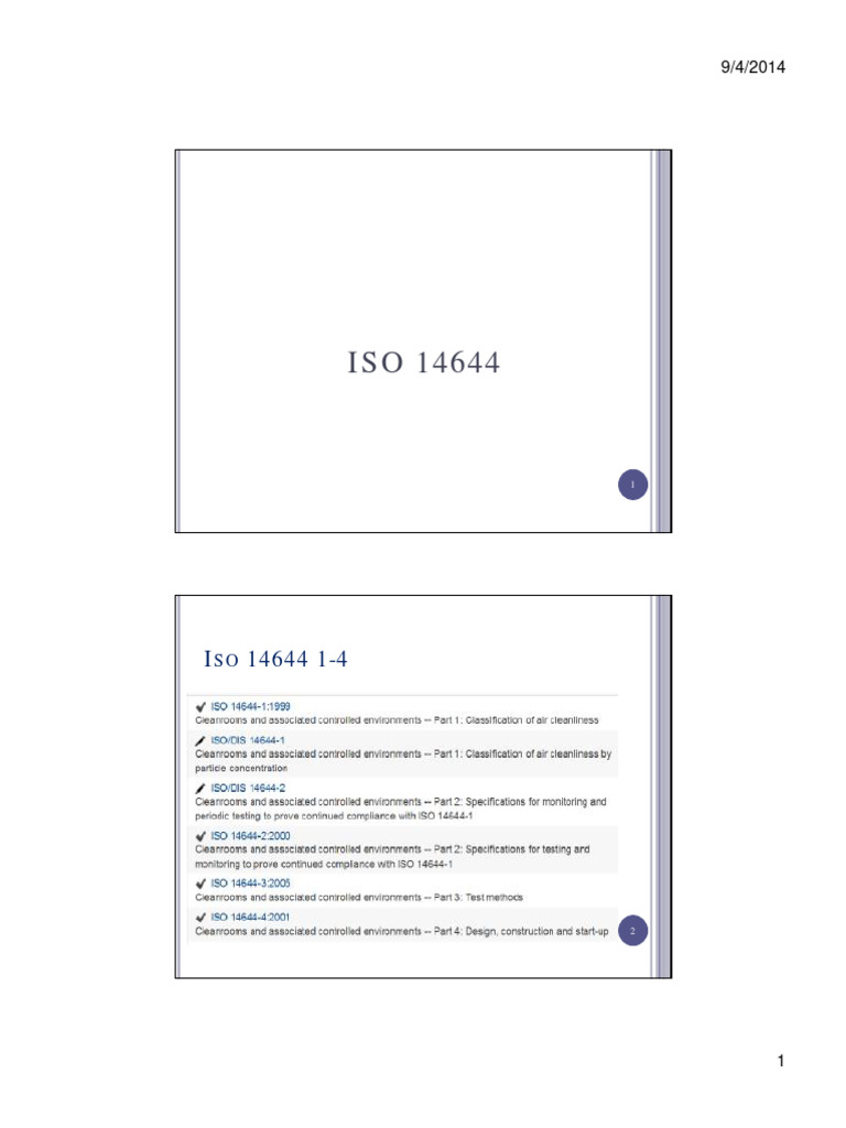 Slide ISO 14644 | PDF