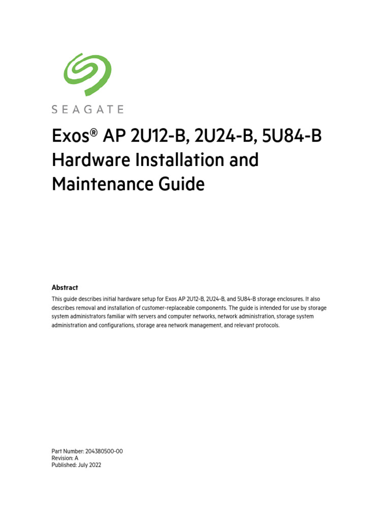 Exos AP Hardware Installation Maintenance Guide | PDF | Byte | Network Interface Controller