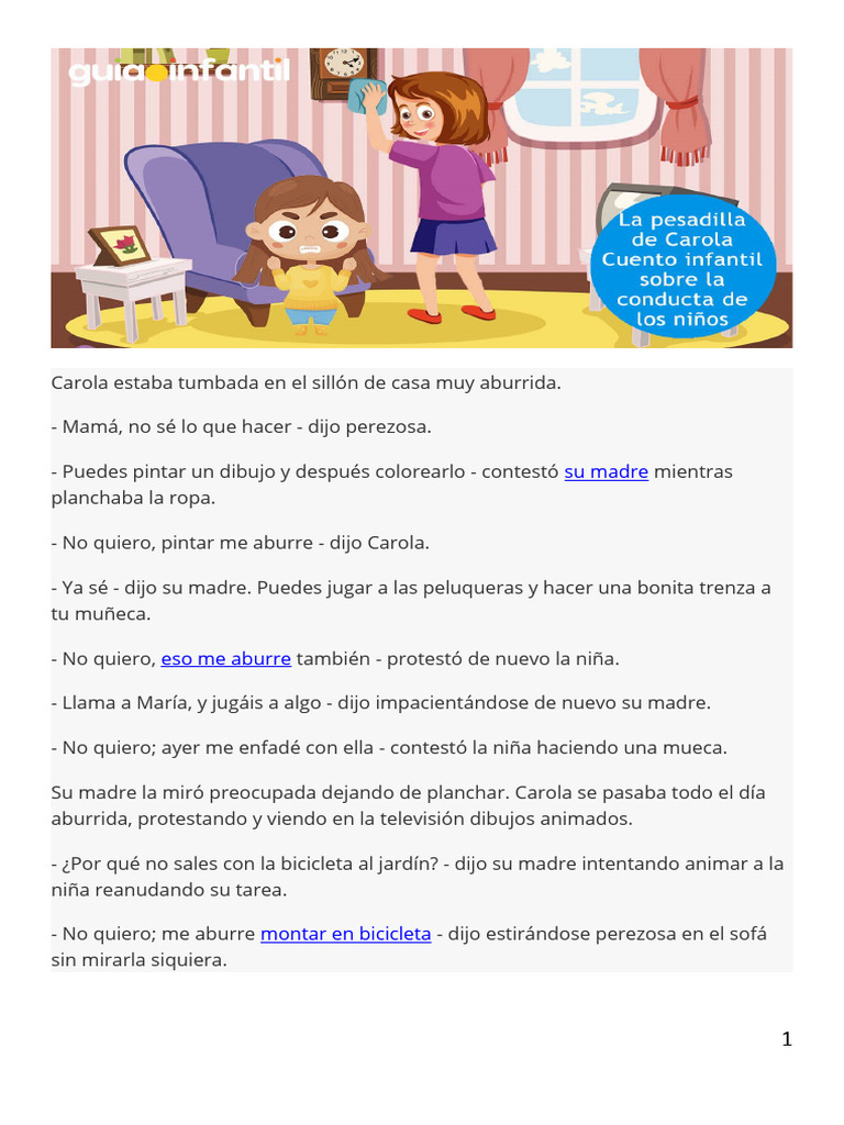 Carola y su aventura de aburrimiento | PDF
