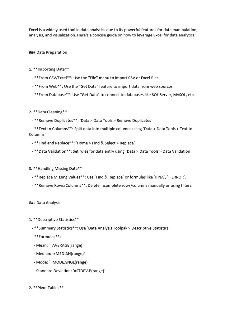 Excel-Data-Analytics | Download Free PDF | Microsoft Excel | Information Science