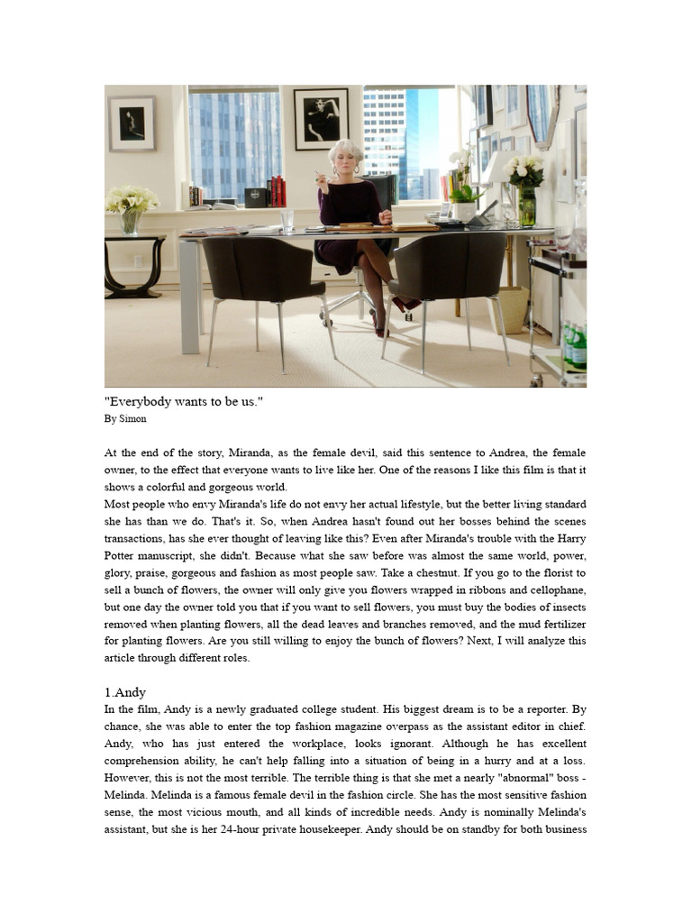 The Devil Wears Prada - Movie Review | PDF