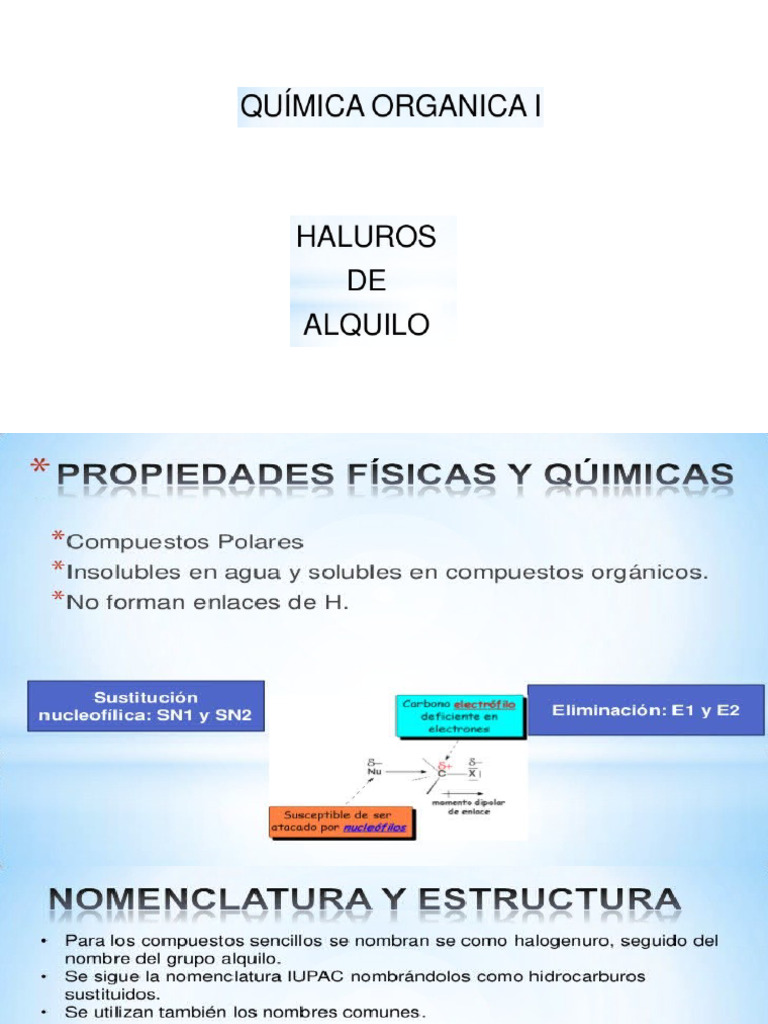 Haluros de Alquilo Sintesis y Reacciones | PDF