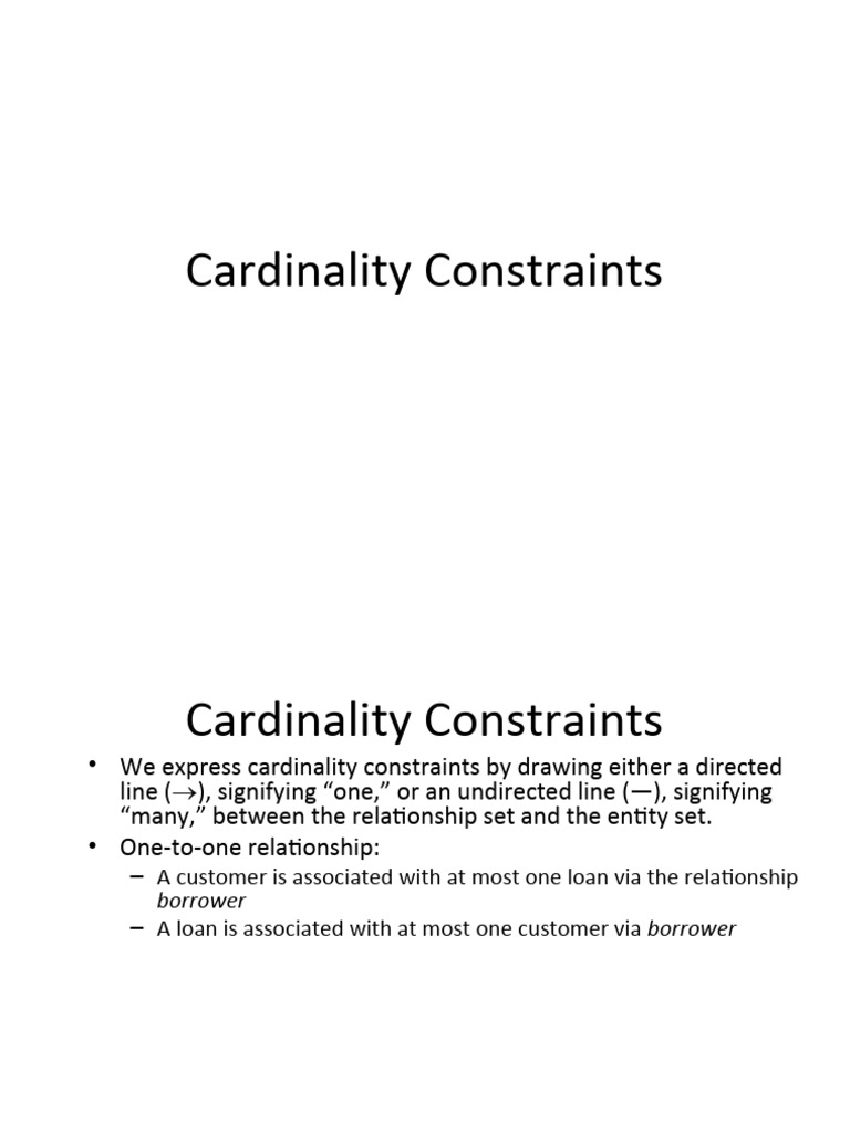 7 Cardinality Constraints | PDF | Data Model