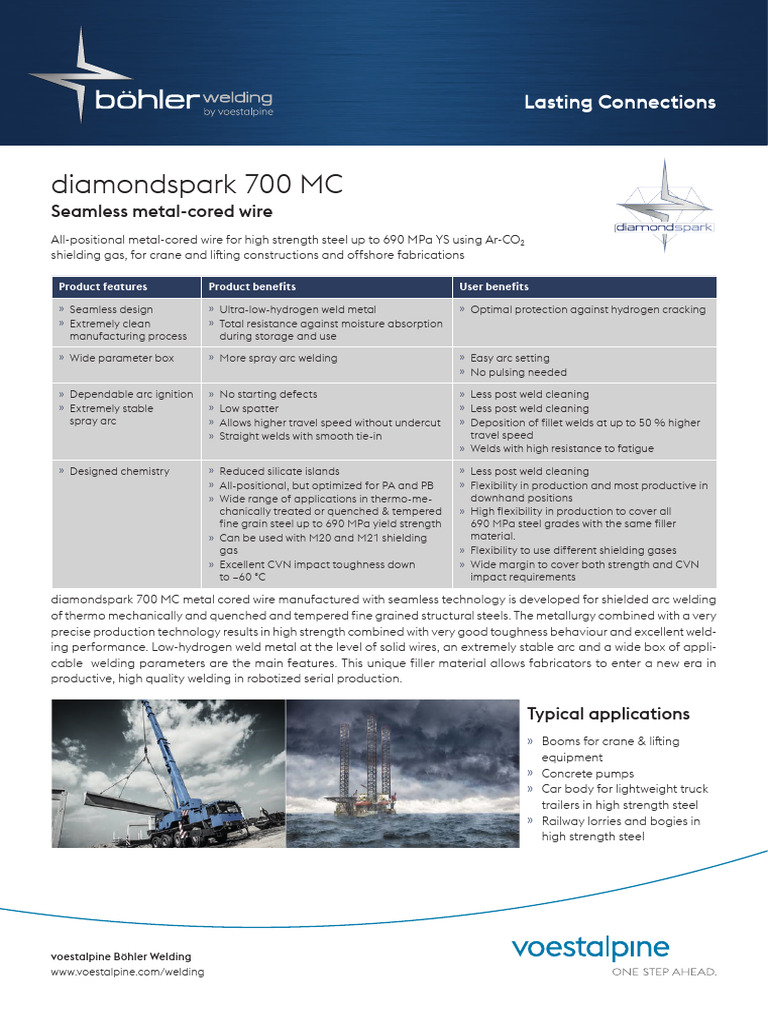 Bohler X70 Fact sheet | PDF | Welding | Construction