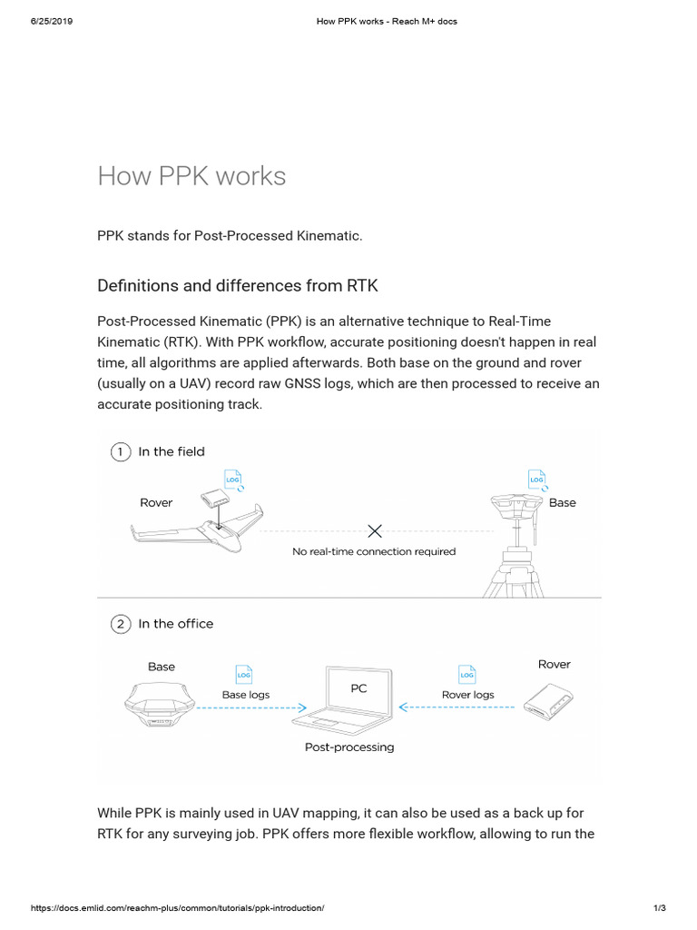 How PPK Works - Reach M+ Docs | PDF | Unmanned Aerial Vehicle | Surveying