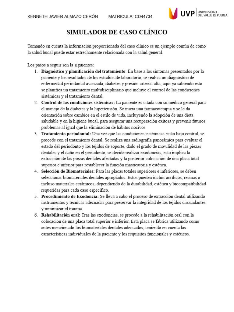 Simulador de Caso Clínico | PDF | Cuidado de la salud | Ciencias de la Salud