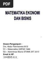 Modul Matematika Ekonomi Dan Bisnis | PDF