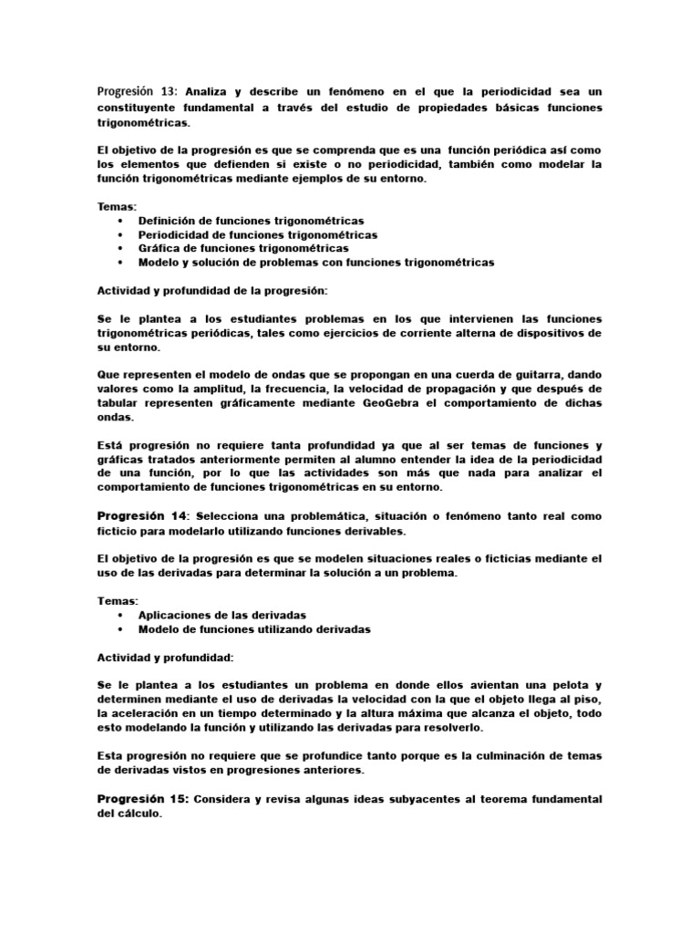 Progresiones 13 A 15 | PDF | Funciones trigonométricas | Función (Matemáticas)