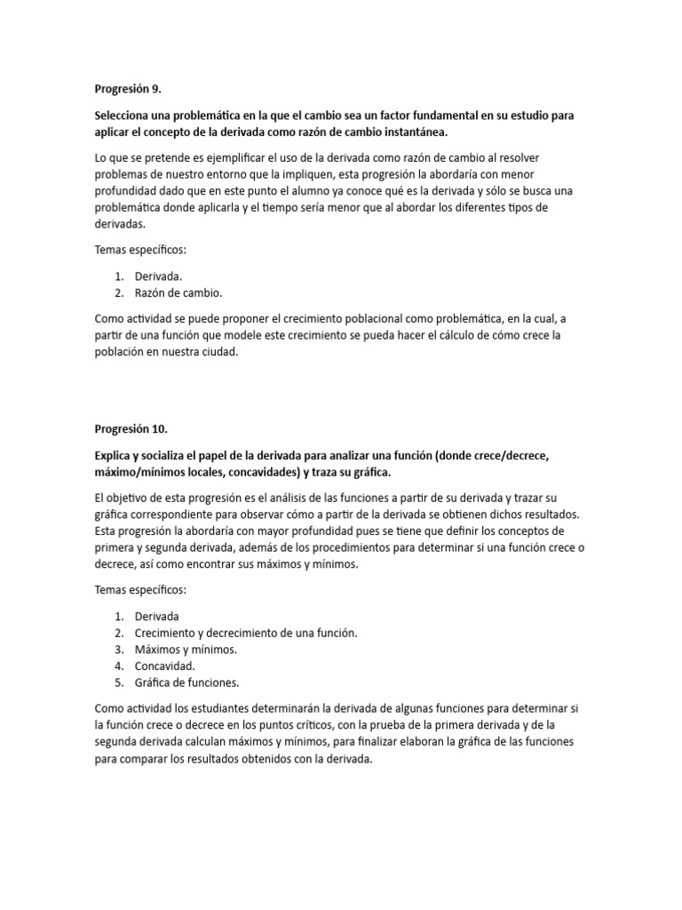 Tarea 2 - Progresiones 9-12 | PDF | Logaritmo | Derivado