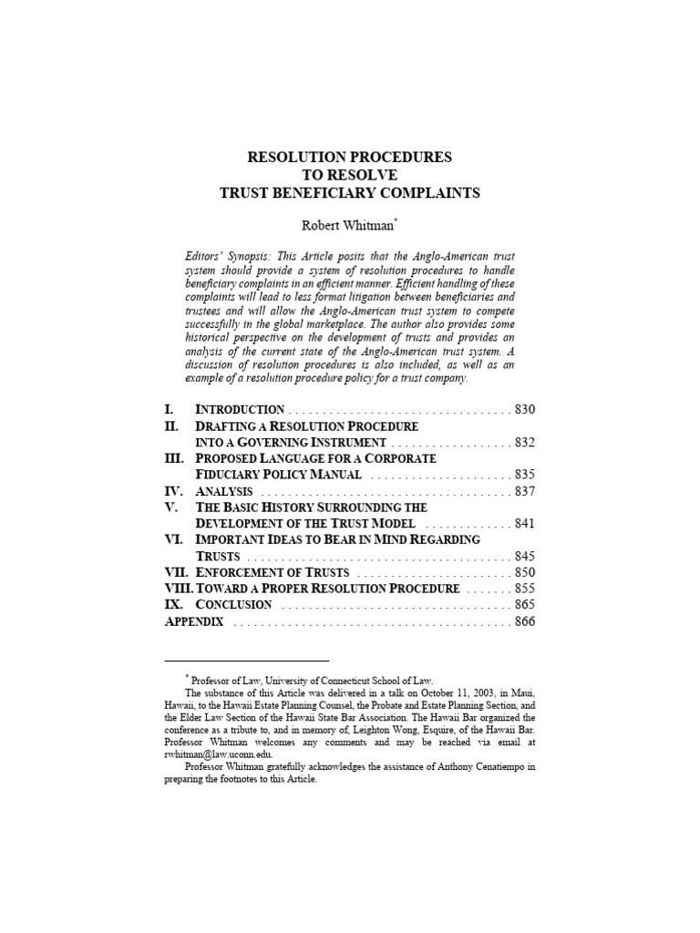 Trust Resolution | PDF | Trustee | Fiduciary