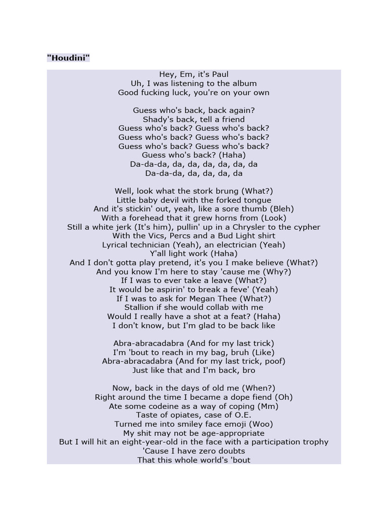 Houdini | PDF