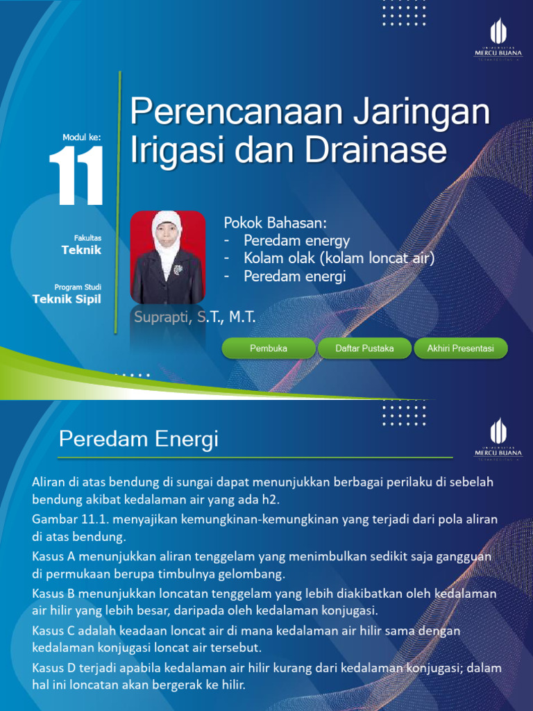 Ppt. Modul 11. Bangunan Peredam Energi Dan Kolam Olak | PDF