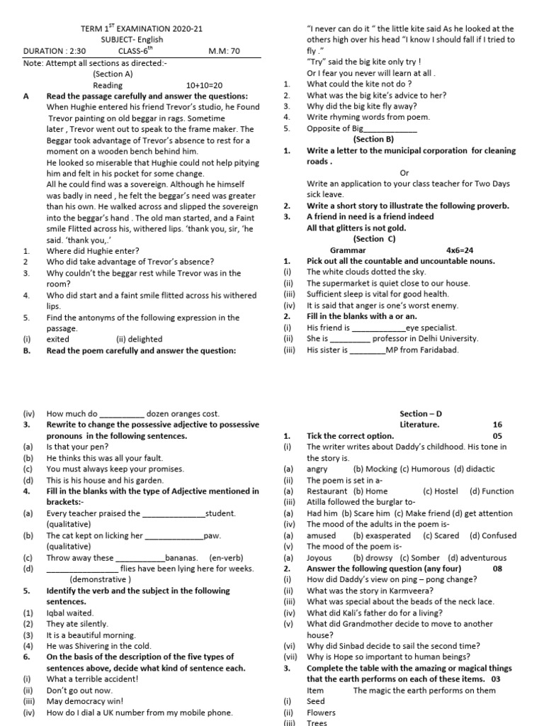 6th eng | PDF | Linguistics | Grammar