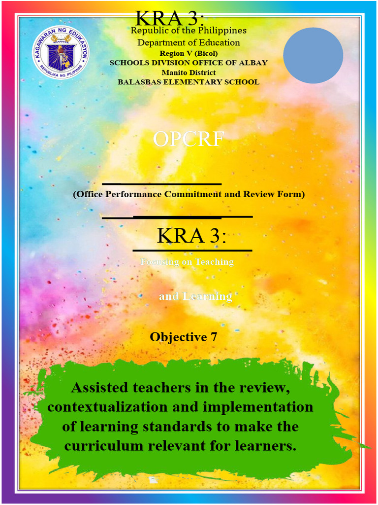 Kra 3 Opcrf 2024 Label | PDF | Educational Assessment | Teachers Kra 3 Opcrf 2024 Label | PDF | Educational Assessment | Teachers