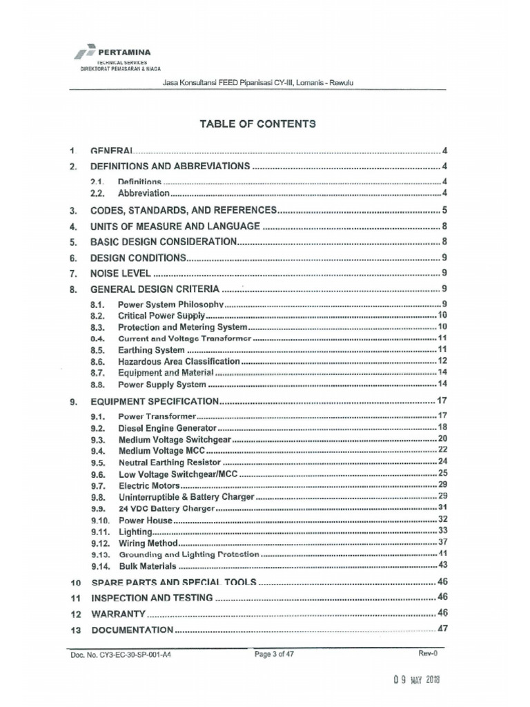 General Spec For Electric System | PDF