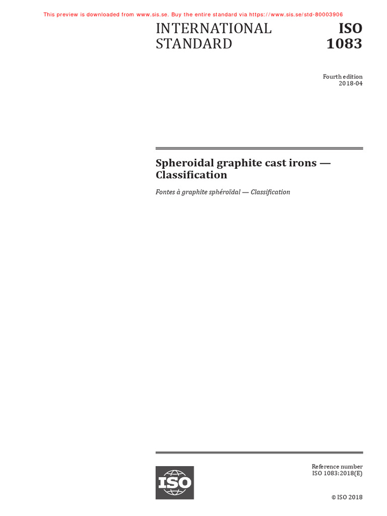 ISO - 1083 - 2018 - EN SG Iron | PDF | Cast Iron | International ...