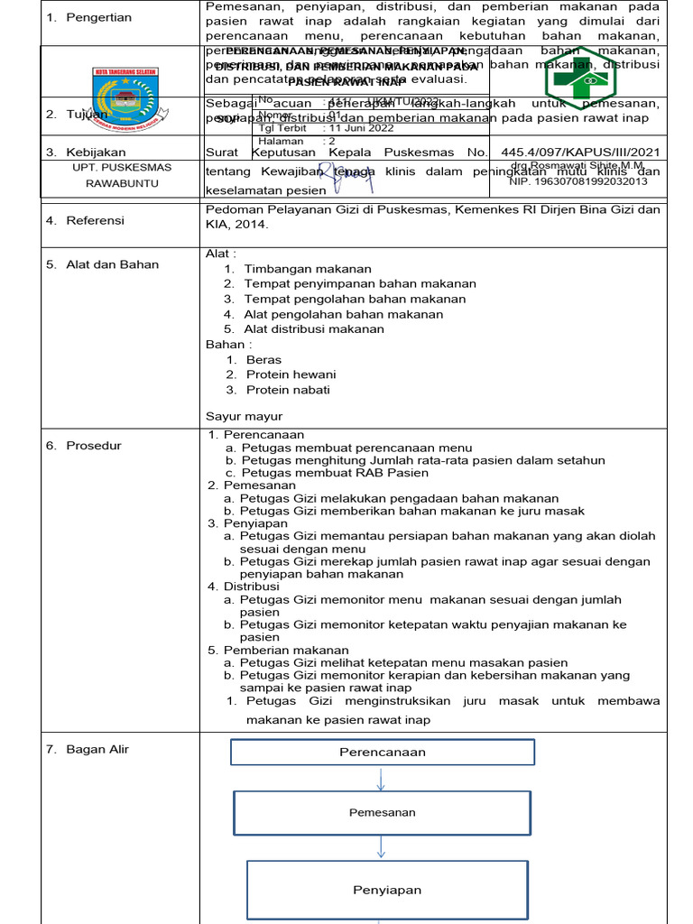 Sop Perencanaan, Penerimaan Persiapan | PDF | Kesehatan Holistik | Teknologi & Rekayasa