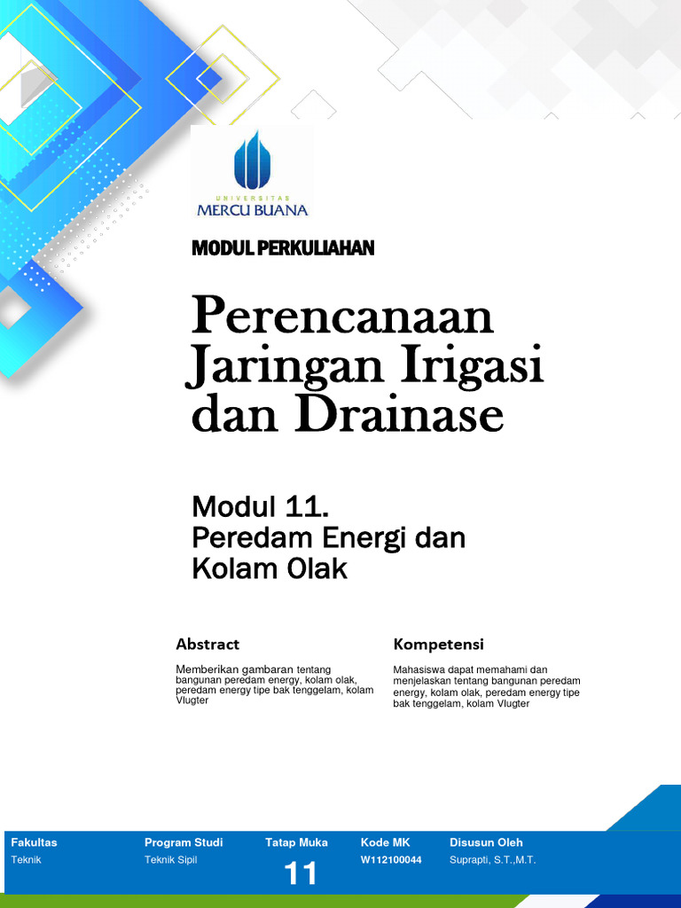 Modul 11. Bangunan Peredam Energi Dan Kolam Olak | PDF | Griya & Taman ...