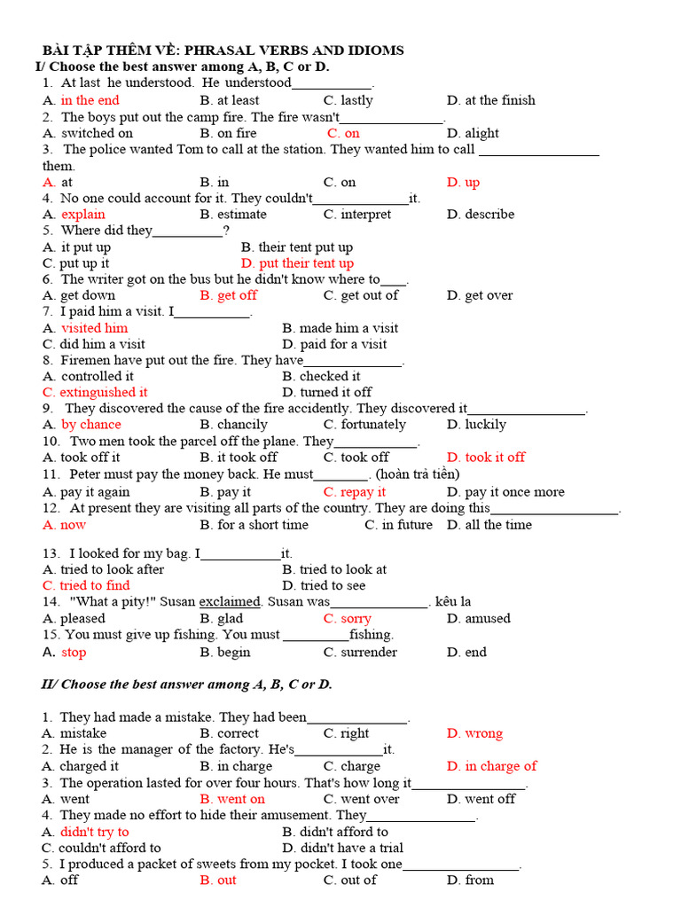 Bt+Phrasal+Verbs+and+Idioms G I Giang | PDF