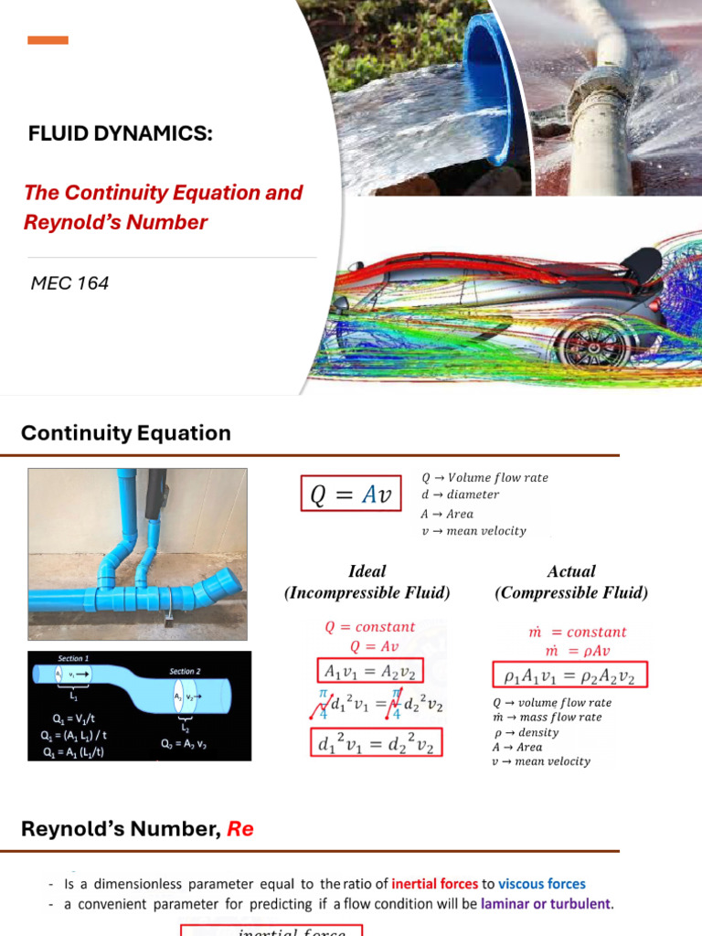 MEC 164 Fluid Mechanics Bernoulli Principle | PDF