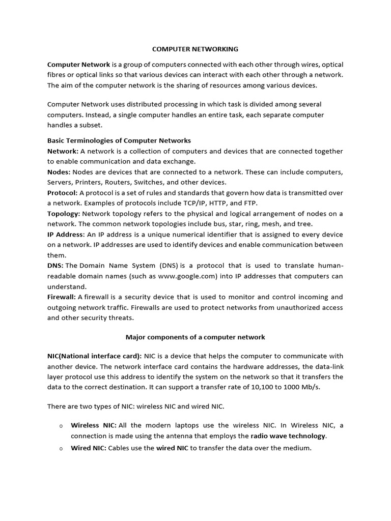 Computer Networking | PDF | Internet Protocols | Computer Network Computer Networking | PDF | Internet Protocols | Computer Network