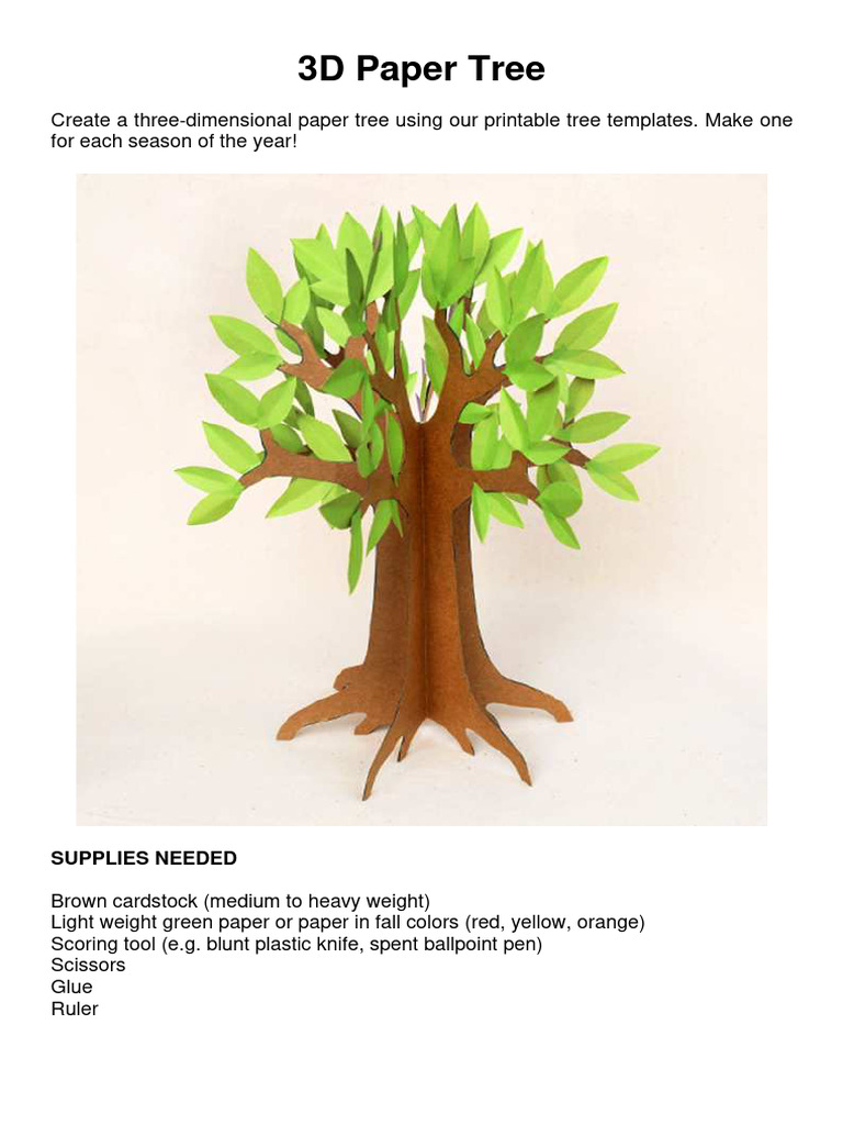 3D Cardboard tree 1 | PDF | Leaf | Trees
