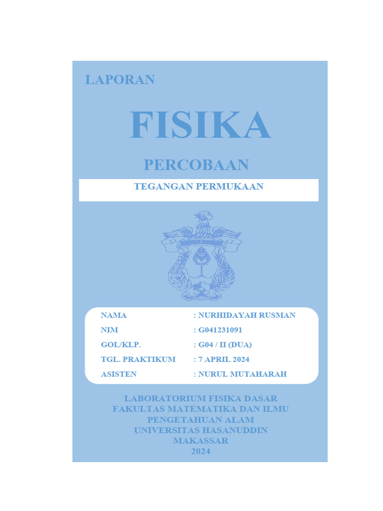 Fisdas Tegangan Permukaan | PDF