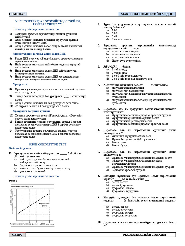 Seminar 09 ECN112-Ch28 2023-2024 | PDF