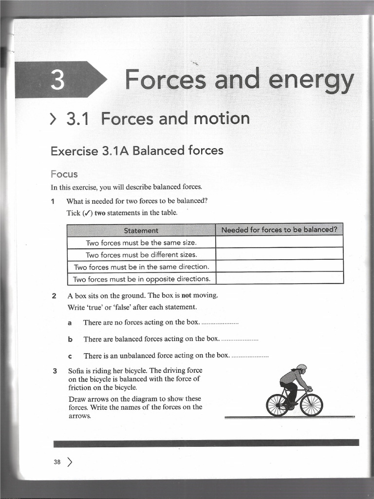 Cambridge LS Science Workbook 8 - Forces & Energy | PDF