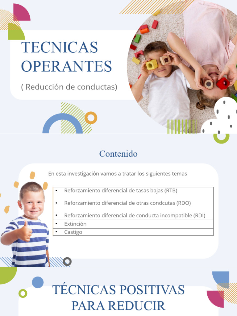 Técnicas Operantes para Reducir Conductas | PDF | Reforzamiento ...