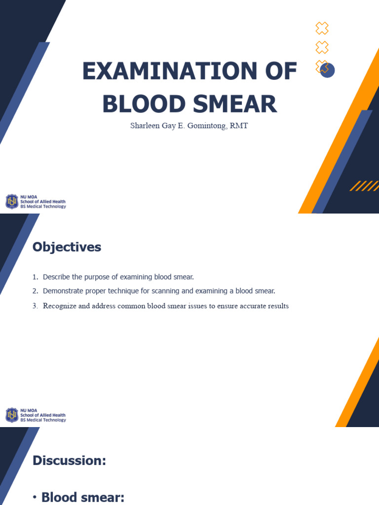 Week 10 Examination of Peripheral Blood Smear | PDF | White Blood Cell ...