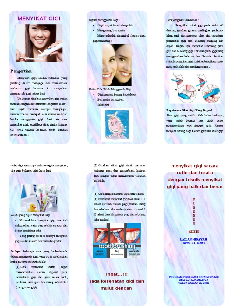 Leaflet Menyikat Gigi | PDF