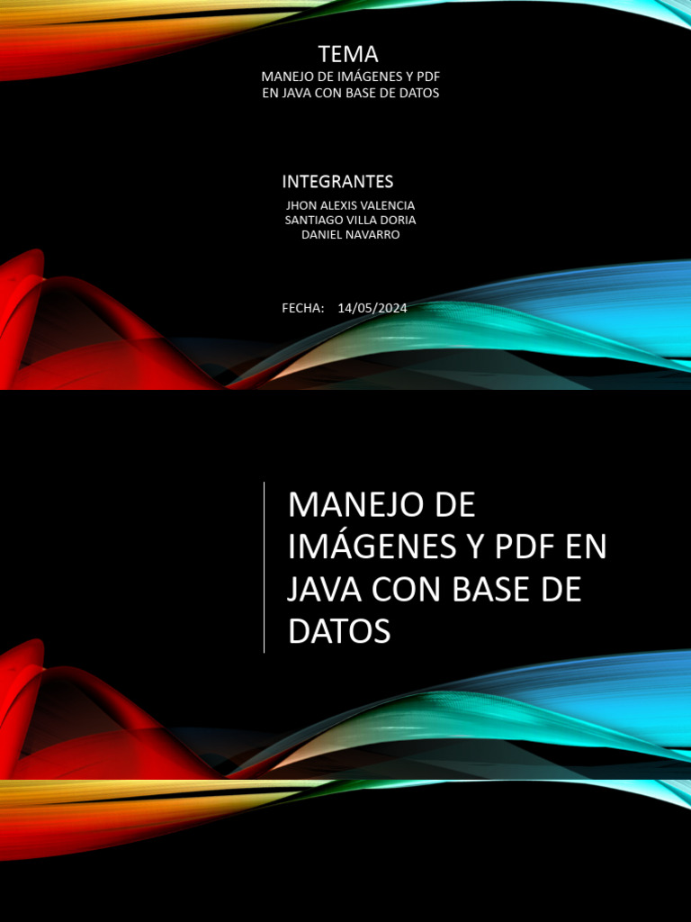 Diapositiva_manejo de Img y PDF en Java Con BD-5 | Descargar gratis PDF | Bases de datos ...