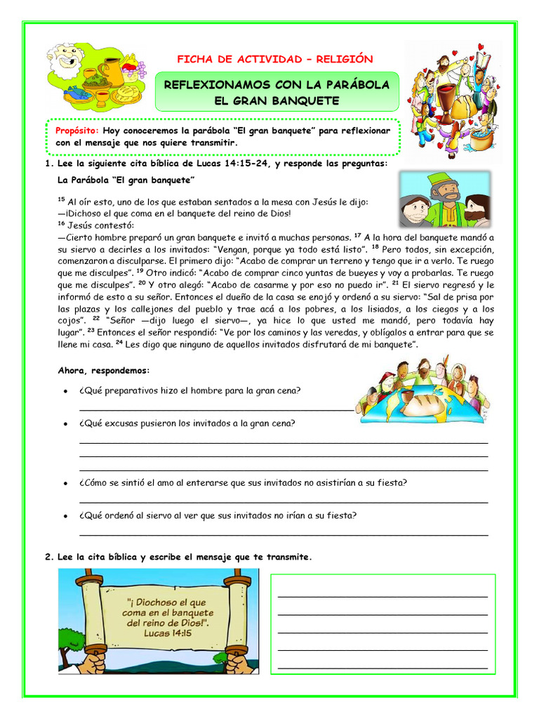 726828908-FICHA-JUEV-RELIG-REFLEXIONAMOS-CON-LA-PARABOLA-EL-GRAN-BANQUETE | PDF