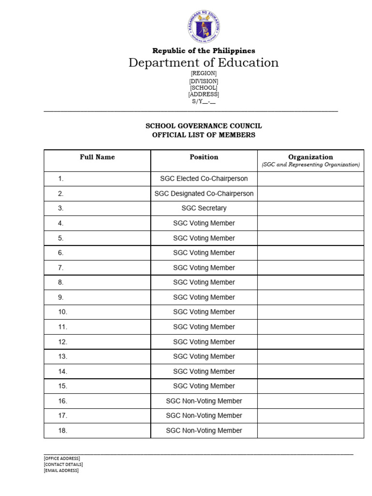 (SGC) Official List of SGC Members | PDF